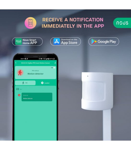 Nous E2 Zigbee Smart PIR Motion Sensor t'sepsitename%%